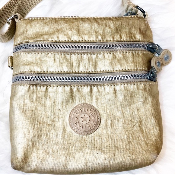 Kipling | Bags | 325 Kipling Metallic Gold Crossbody Bag | Poshmark